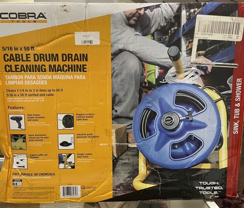 Cobra 5/16 in. x 50 ft. Cable Drum Drain Cleaning Machine - BC260C | eBay