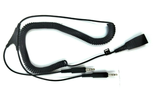 Jabra QD PC Cord to Dual 3.5mm Mini Phone Jack Coiled Cord 8734-599 For ...