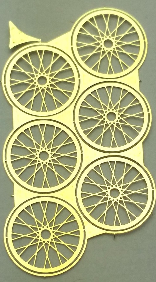Scale Model WWI Aircraft Wheels USA etched Brass - Set of 6 Spoked ...