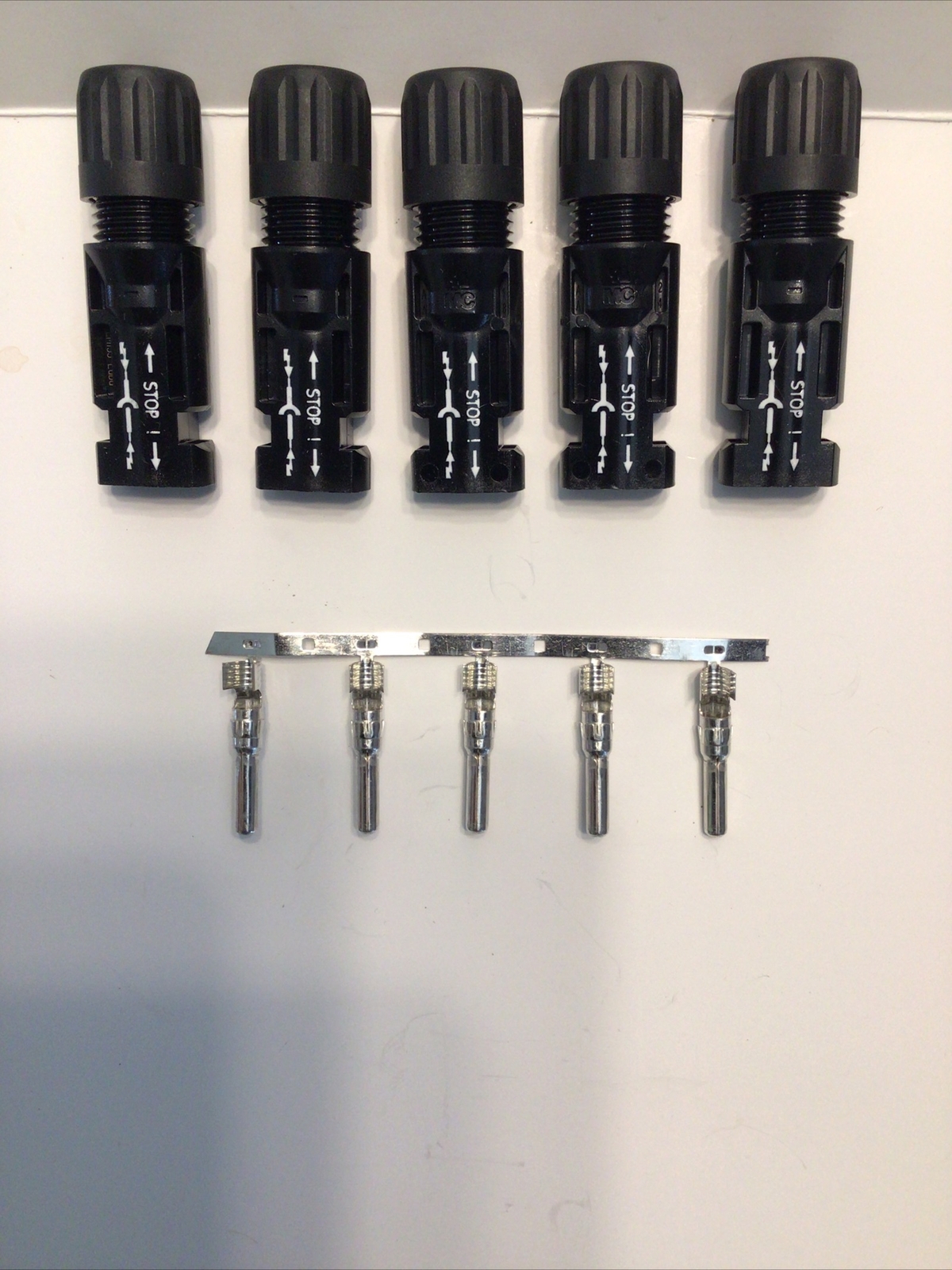 Lot Of 5 - MC4 Solar Panel Cable Connector FEMALE With Pins 10 AWG Wire ...