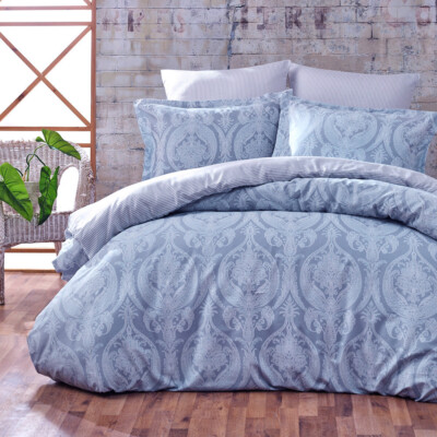 3-pc Bedding Set: TURKISH COTTON DUVET COVER + 2 PILLOW CASES. JACQUARD ...