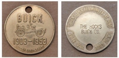 1953 HOCKS BUICK CINCINNATI OHIO HAMILTON OHIO VINTAGE TOKEN | eBay
