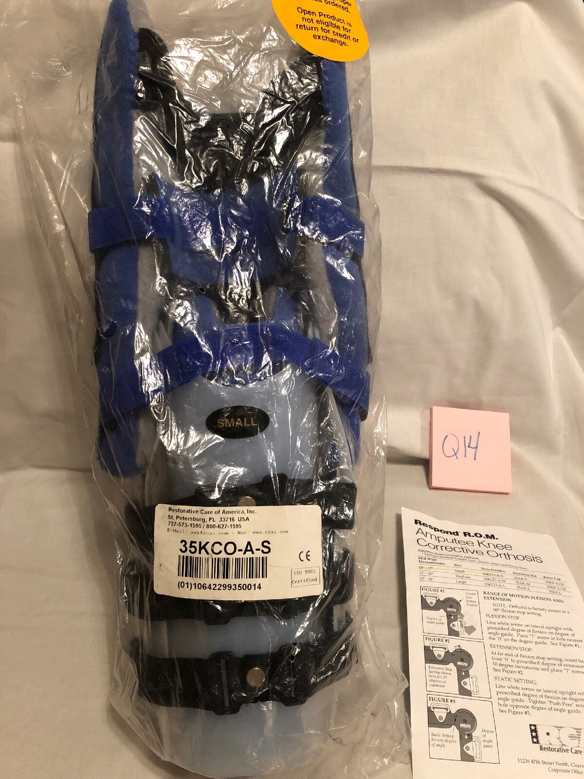 RCAI Amputee Knee Corrective Orthosis Flexion Contractures Stump Liner ...