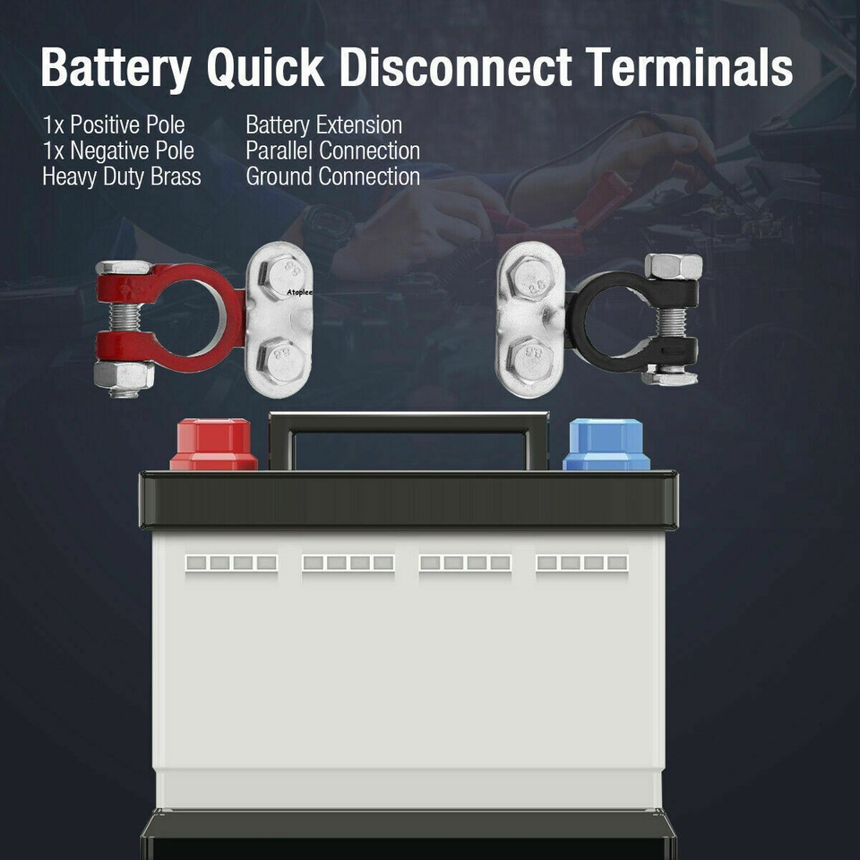 2PCS Negative & Positive Car Battery Cable Terminals Top Post ...