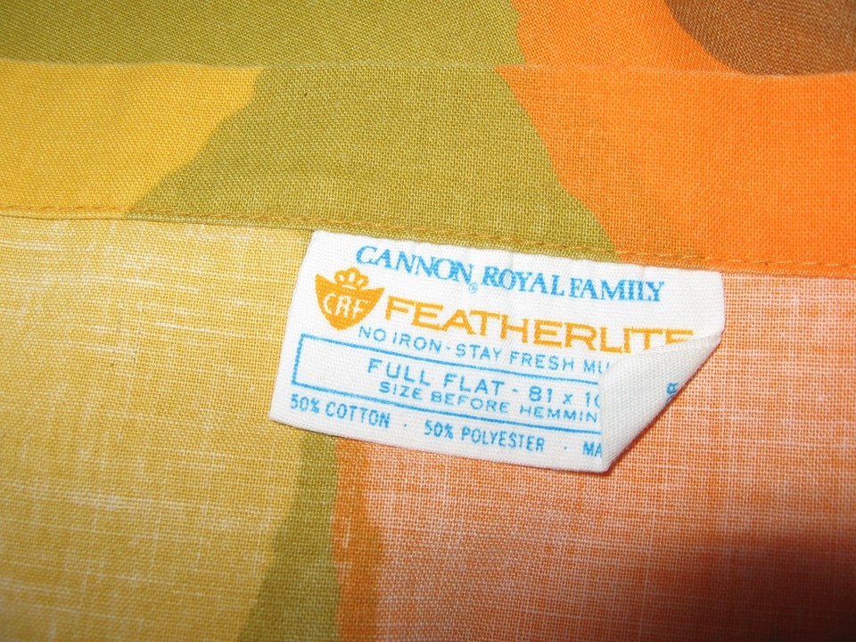 Vtg Cannon Royal Family Featherlite full Sheets towels washcloth mcm 7 ...
