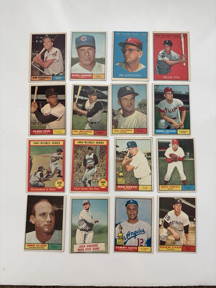 SET Of 176 DIFFERENT 1961 TOPPS BASEBALL CARDS INCLUDING STARS | eBay