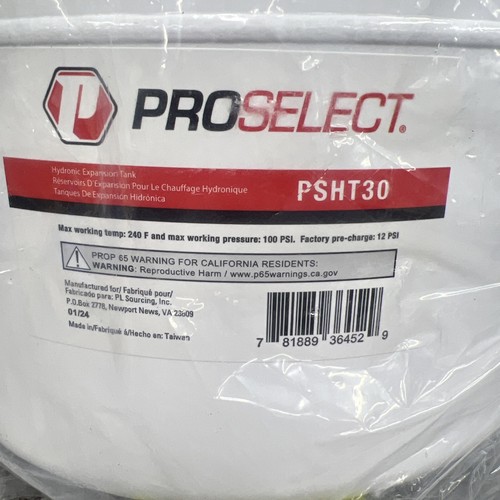PROSELECT® 4.5 Gallon Hydronic Expansion Tank Model PSHT30 | eBay