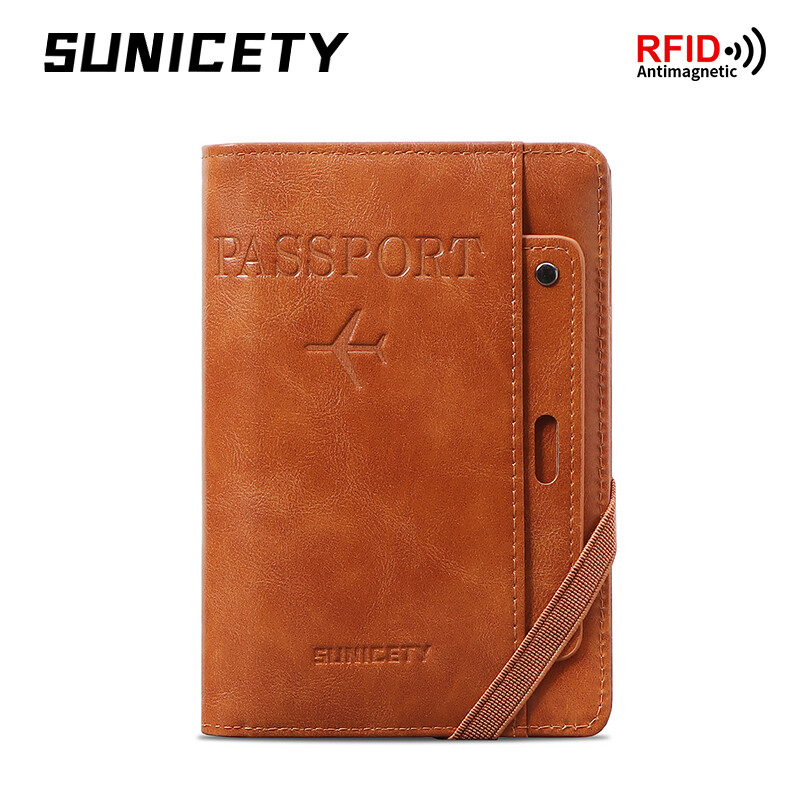 Slim PU Leather Travel Passport Wallet Holder RFID Blocking ID Card ...