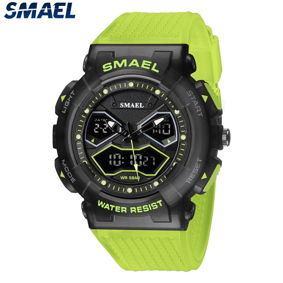 SMAEL Men Sport Watch Fashion LED Digital Wristwatch Chronograph Quartz ...