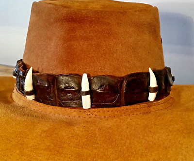 Crocodile leather hat band Australian made GENUINE Dundee hats 5 ...