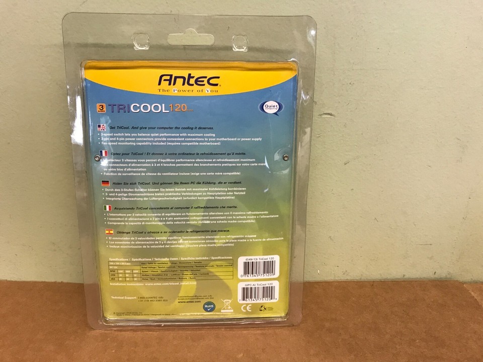 Antec TriCool 120mm Fan 3 Speed Switch 3-Pin/4-Pin Power Connector | eBay