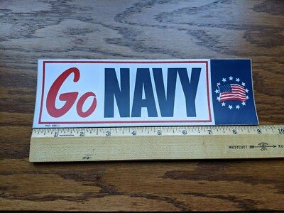 2 Vintage Collectable Bumper Sticker "Go Navy" | eBay