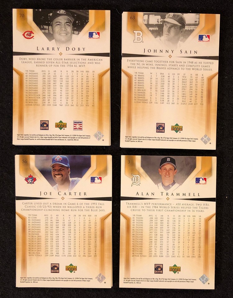 2004 Upper Deck Legendary Cuts Baseball Cards Singles You Pick | eBay
