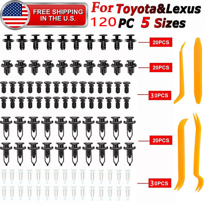 120x TOYOTA & LEXUS Trim Panel Clips Bumper Fender Push Pin Rivet 7 8 ...