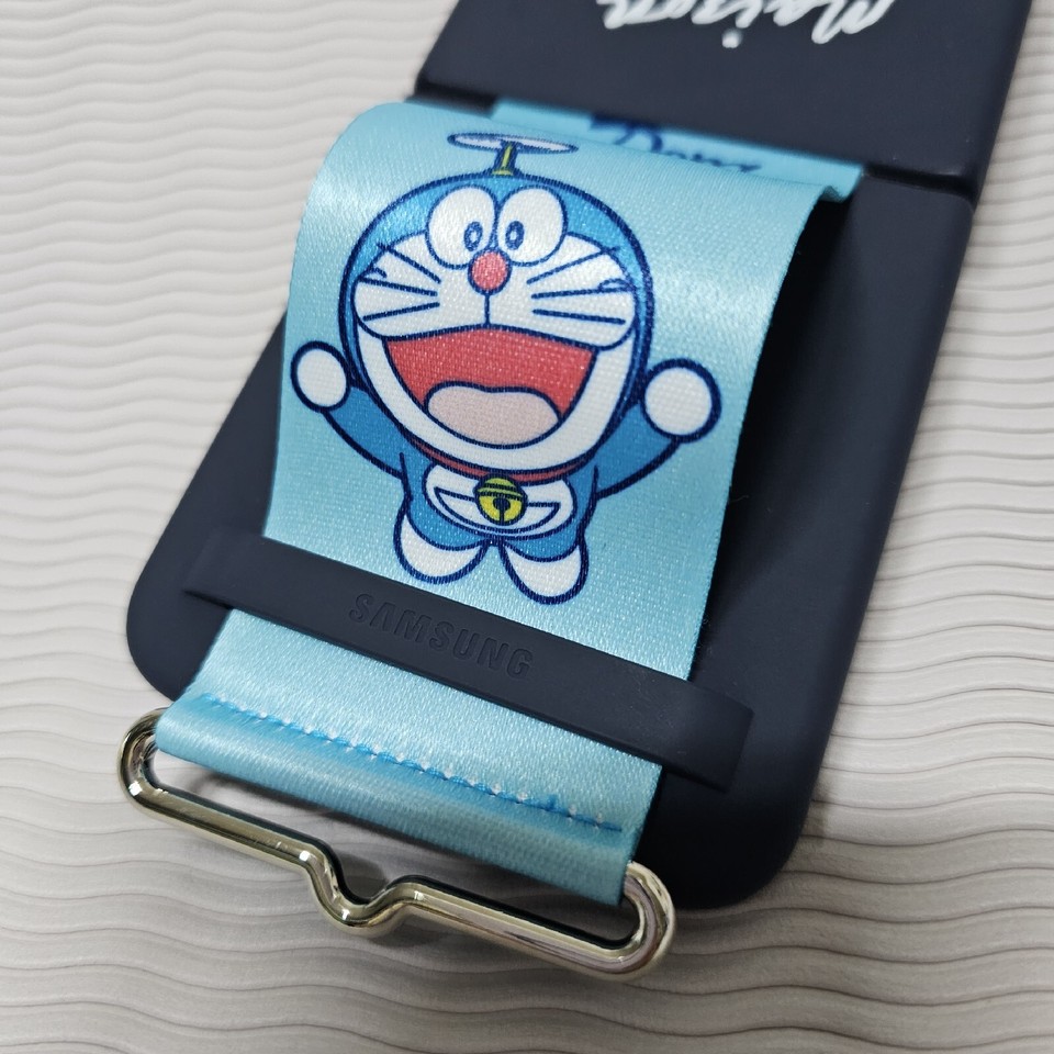DORAEMON CHARACTER STRAP Accessory For Galaxy Z Flip4 3 Silicone cover ...