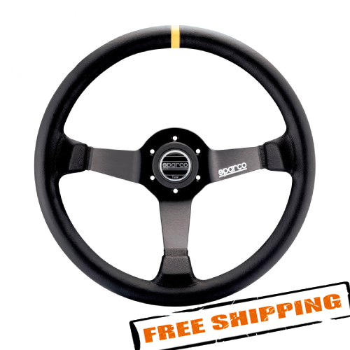 Sparco 015R345MLN 3-Spoke R345 Series Competition Black Leather ...
