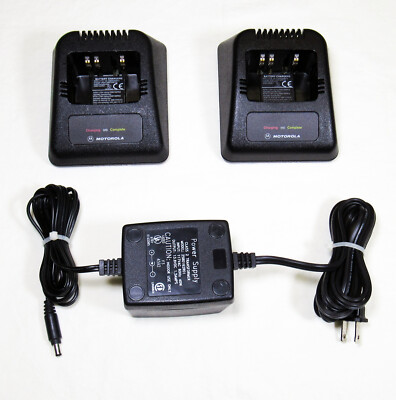 Two Motorola NTN1171 Portable Radio Chargers and One Power Supply | eBay