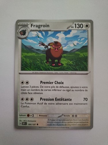 Carte Pokémon - Fragroin 184/197 - Flammes obsidiennes EV03 | eBay