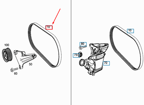 New MERCEDES-BENZ S W221 V-Ribbed Belt A0039931496 | eBay