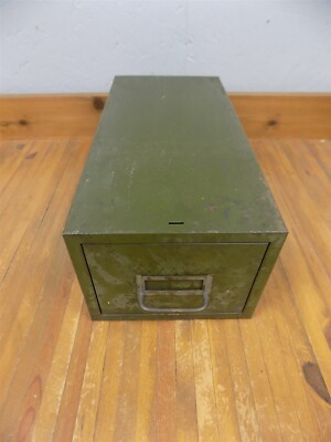 Vintage Single Metal File Card Drawer | eBay