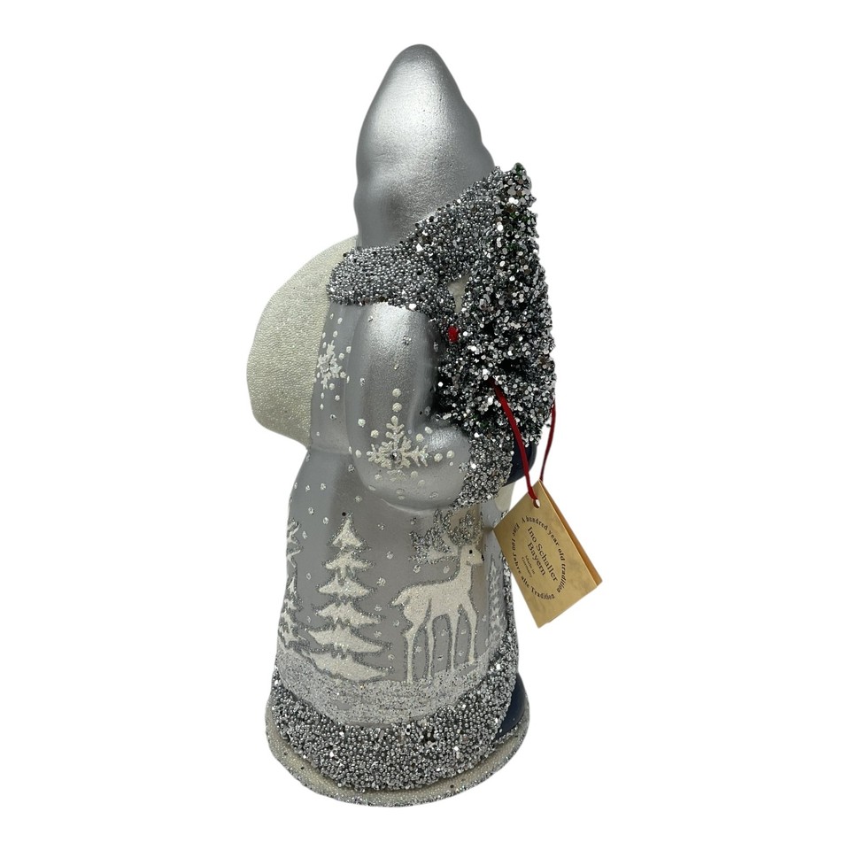 Ino Schaller Silver and White Forest Santa German Paper Mache Candy ...