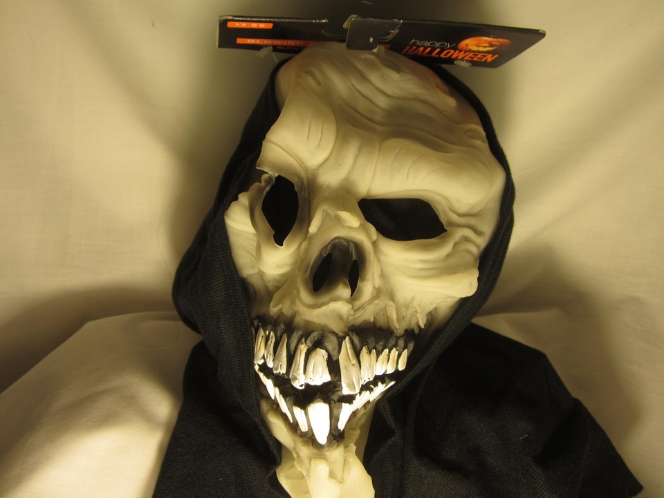 Halloween Skeleton Glow In The Dark Mask Zombie Dead Goon Rotting Flesh ...