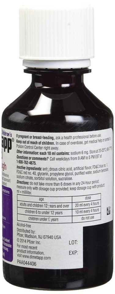 Dimetapp DM Elixir Cold Cough Relief Syrup With Grape Taste for ...