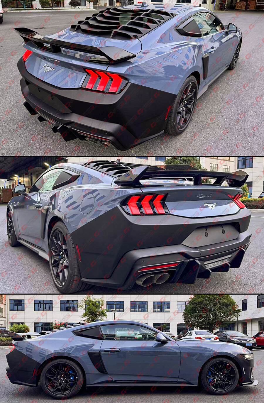 For 24-25 Ford Mustang AMPP Gloss Black Rear Fender Side Panel Scoops ...