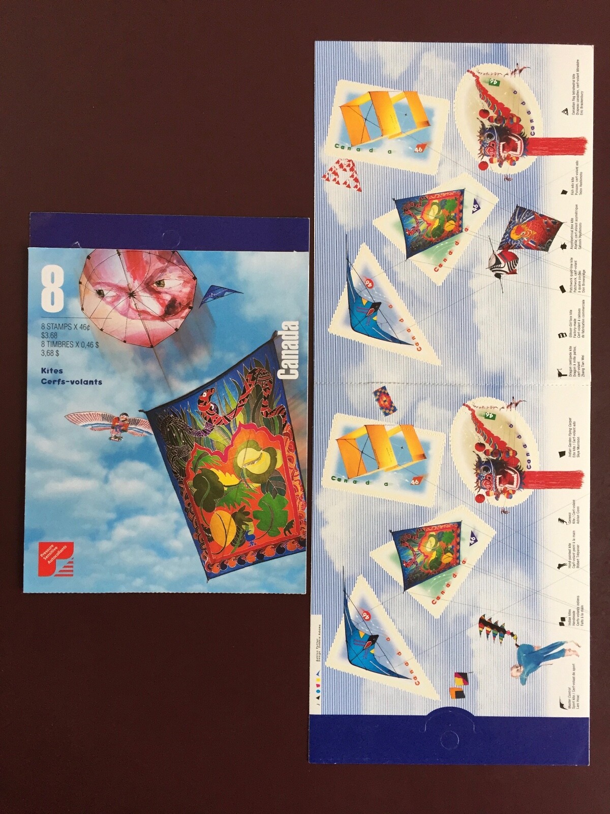 Canada Stamp Booklet - 1999 46-cent KITES Folding Booklet of 8 Stamps ...