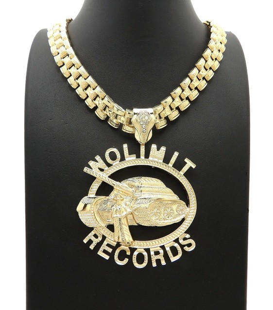 Hip Hop No Limit Records Pendant 13mm 24" Tank Chain Necklace RC3856G ...