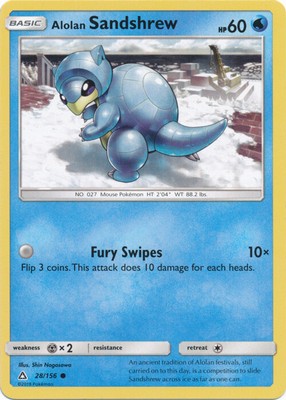 Alolan Sandshrew - 28/156 Common SM Ultra Prism Pokemon Card | eBay