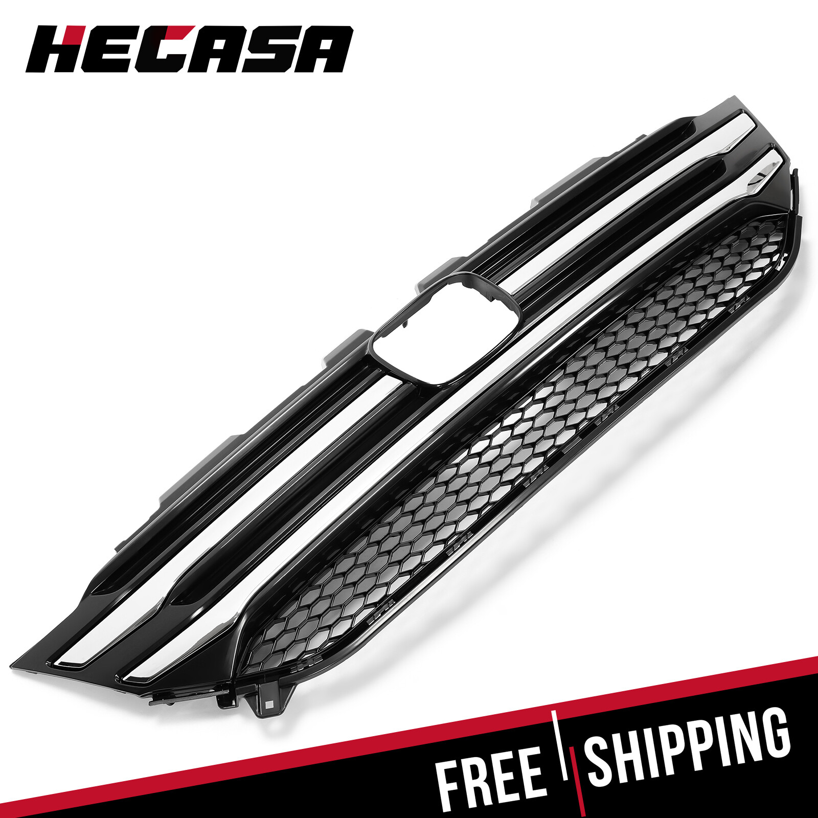 For 2016 2017 2018 Honda Pilot Front Bumper Upper Grille W/Chrome Trim ...