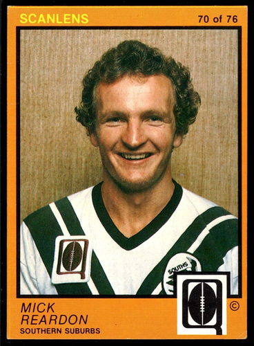 1982 #70 Mick Reardon Southern Suburbs Scanlens rugby league QRL NRL ...