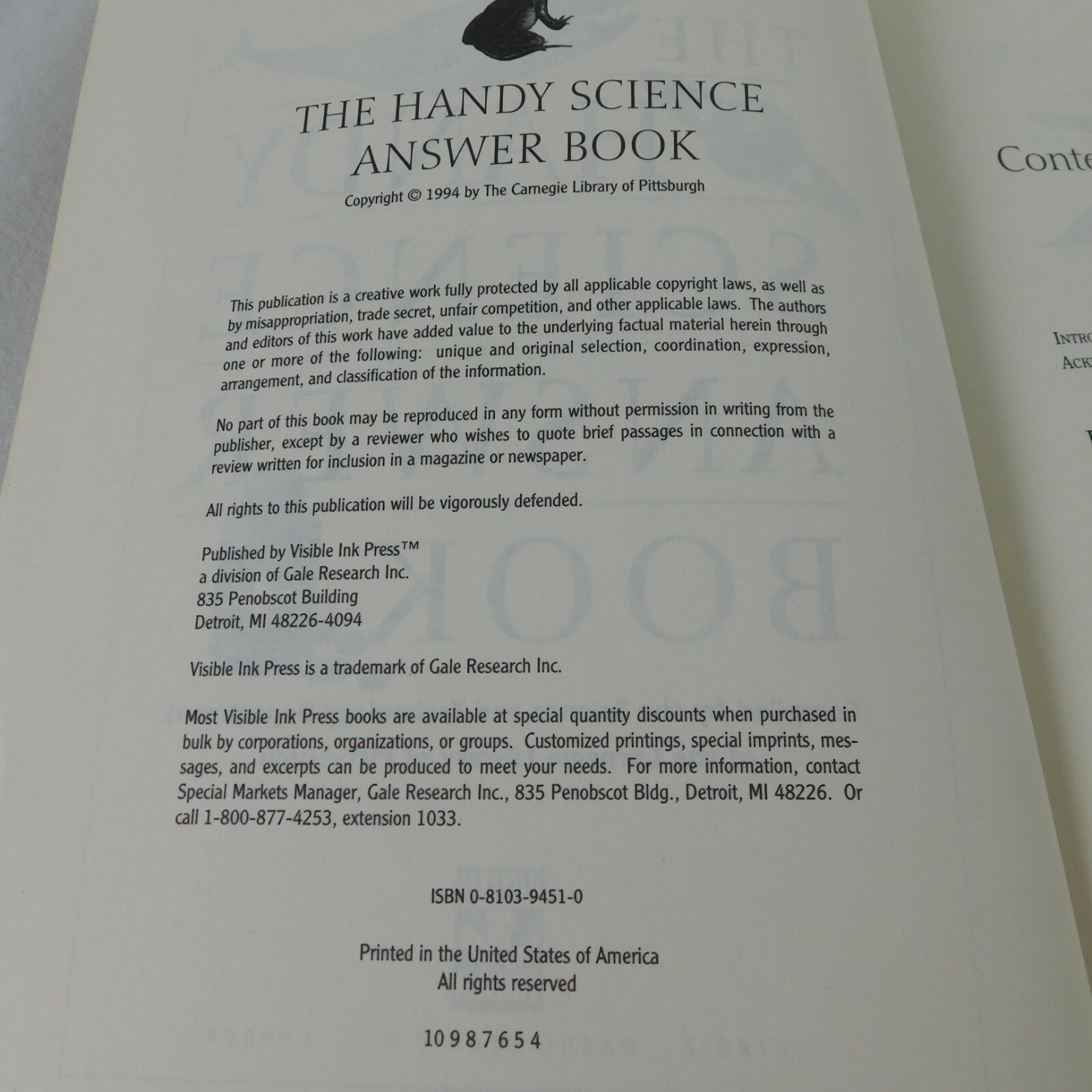 Handy Science Answer Book Technology Carnegie Library Pittsburgh Staff ...