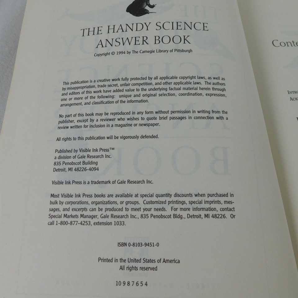 Handy Science Answer Book Technology Carnegie Library Pittsburgh Staff ...