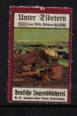 German Advertising Stamp - German Youth Library, Among Tibetans | eBay