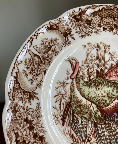 Johnson Brothers Wild Turkeys Native American 8" Salad Plates - Set of ...