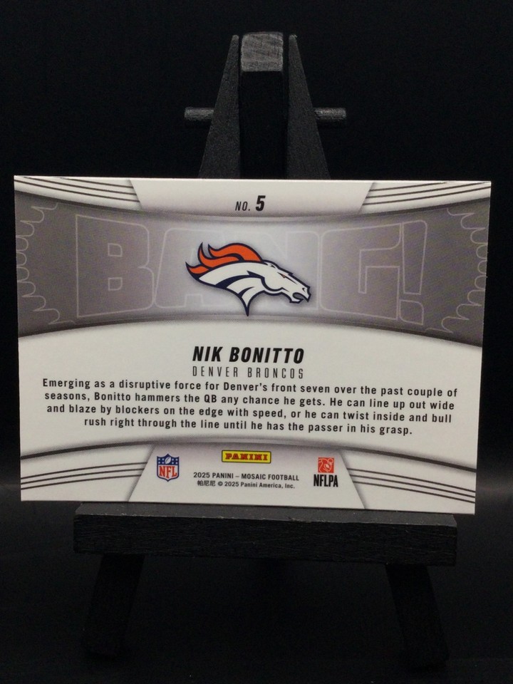 2025 Panini Mosaic Nick Bonito #5 Bang! Denver Broncos | eBay