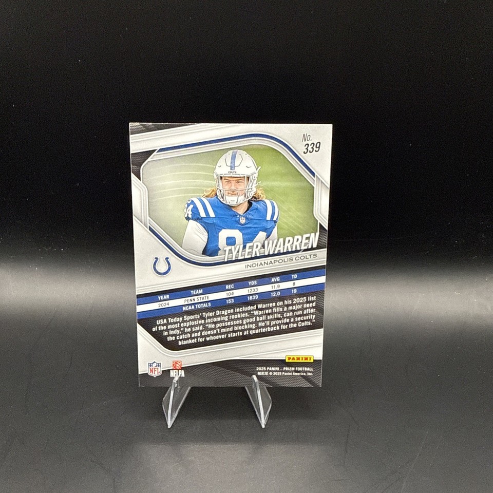 Tyler Warren Silver RC 2025 Panini Prizm Football Rookie - Colts | eBay