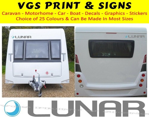 2x LUNAR CARAVAN FRONT & REAR ROOF DECAL STICKER CHOICE OF COLOURS #042 ...