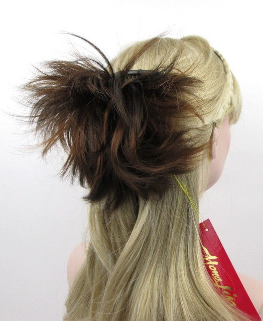 STRAIGHT SPIKY HAIR FOXTAIL HAIRPIECE W/ BENDABLE WIRE HAIRDO PONYTAIL ...