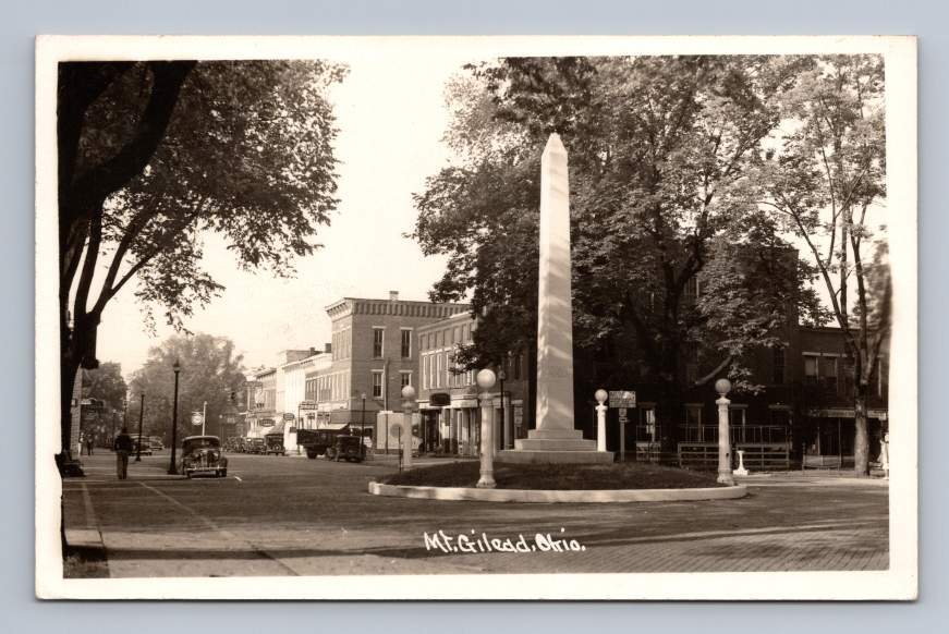War Monument Obelisk MT. GILEAD Ohio RPPC Morrow County Photo Postcard ...