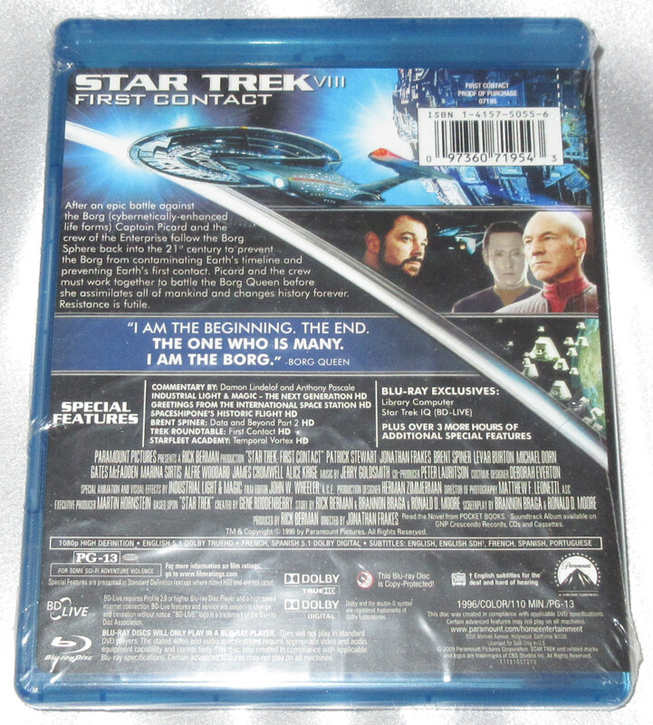 Star Trek VIII: First Contact (1996) Blu-ray (New) Next Generation Cast ...