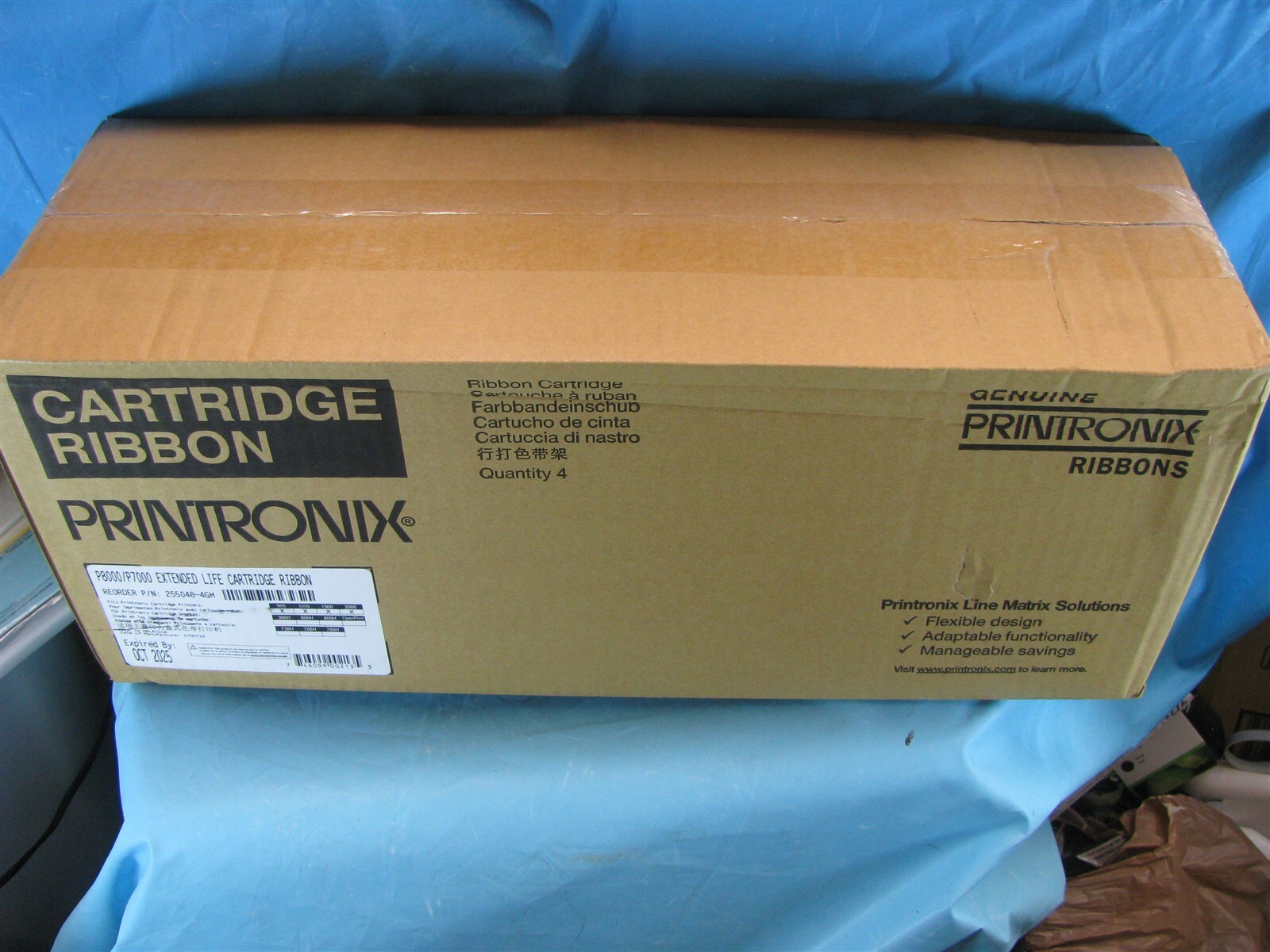 Printronix 255048-4GM Extended Life Ribbon Cartridge 4-Pack FREE ...