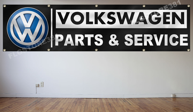 Volkswagen Banner Flag 2x8ft Parts Service Flag Wall Decor Garage Large ...