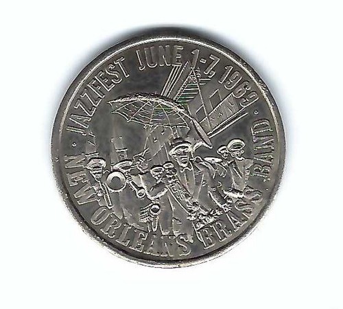 1969 NEW ORLEANS JAZZ FESTIVAL BRASS BAND SECOND LINE COIN MEDAL TOKEN ...
