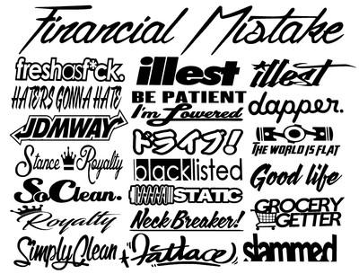 JDM 21 car STICKER DECAL PACK car window Stickers for JDM KDM slammed ...