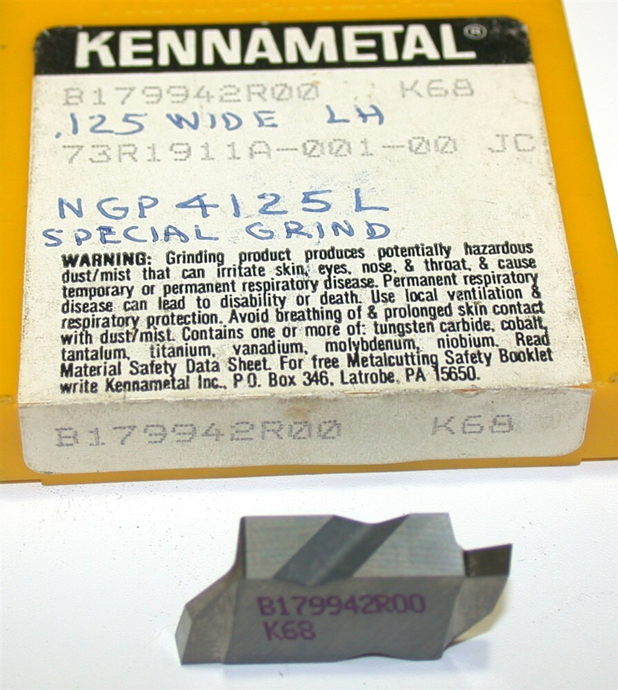 Lot of 2 New Kennametal Top Notch Groove and Turn .125" Inserts NGP ...