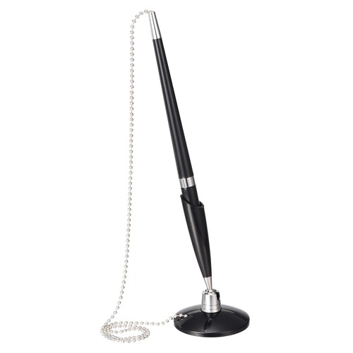 Secure Pen with Chain and Pen Holder, 1 Pcs Reception Counter Pen ...