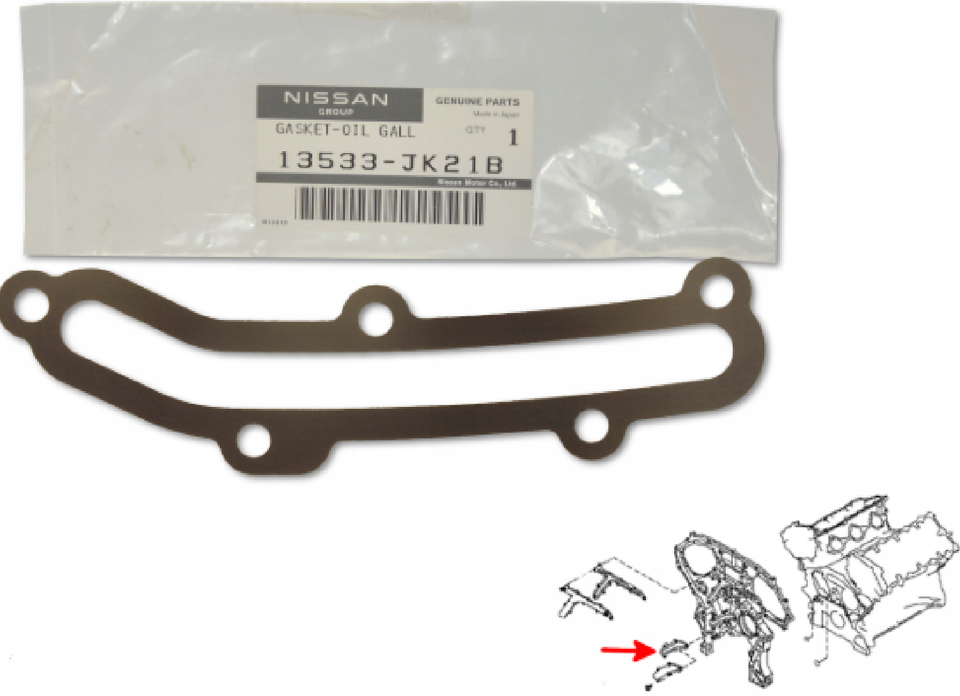 Genuine OEM Nissan VQ35HR VQ37VHR Rear Timing Cover Oil Gallery Gasket ...